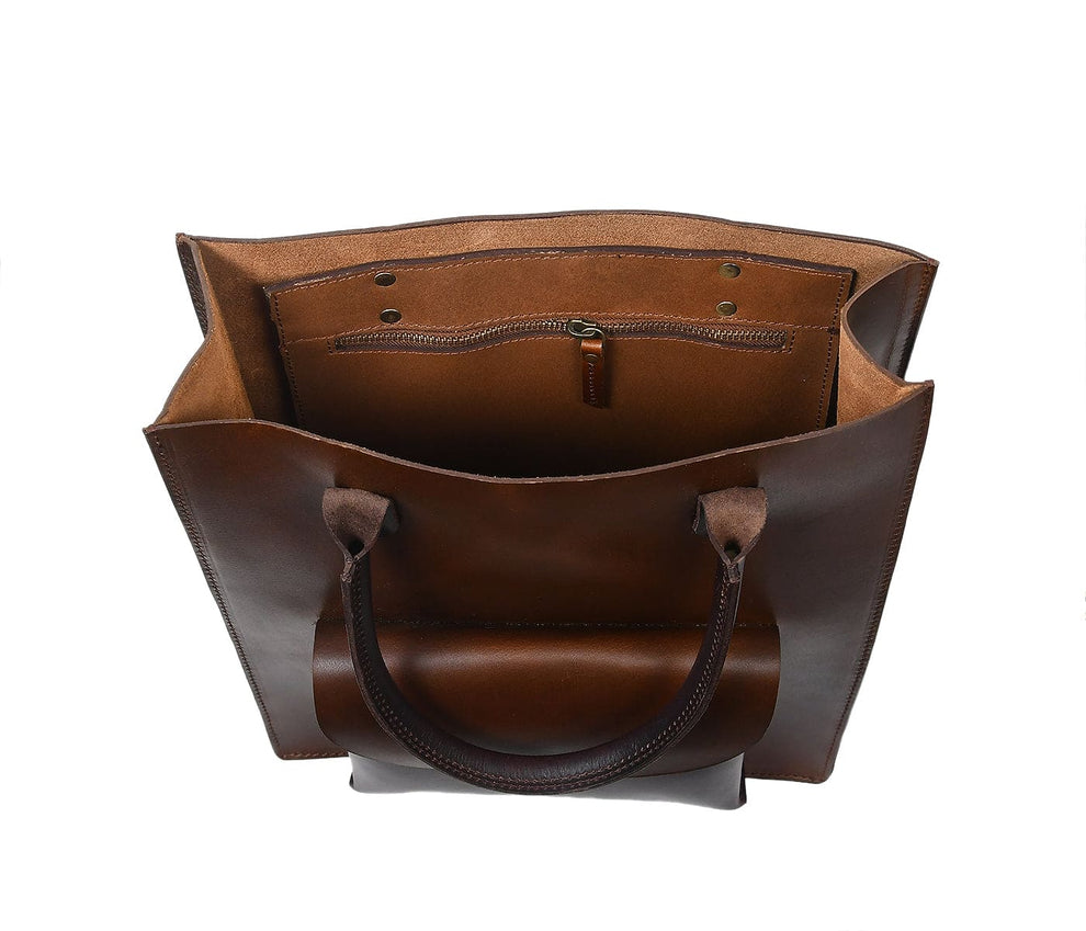 Elegance in Brown: Discover Our Exquisite Brown Leather Shopper Bag. A ...
