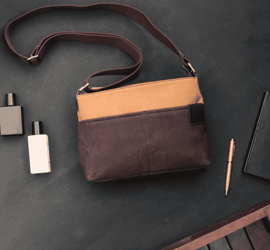 Premium Export Quality Canvas & Leather Crossbody Sling Bag with Multi ...